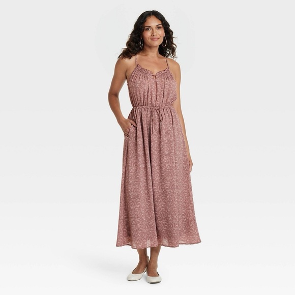 Universal Thread | Dresses | Universal Thread Pink Ruched Maxi Sundress ...